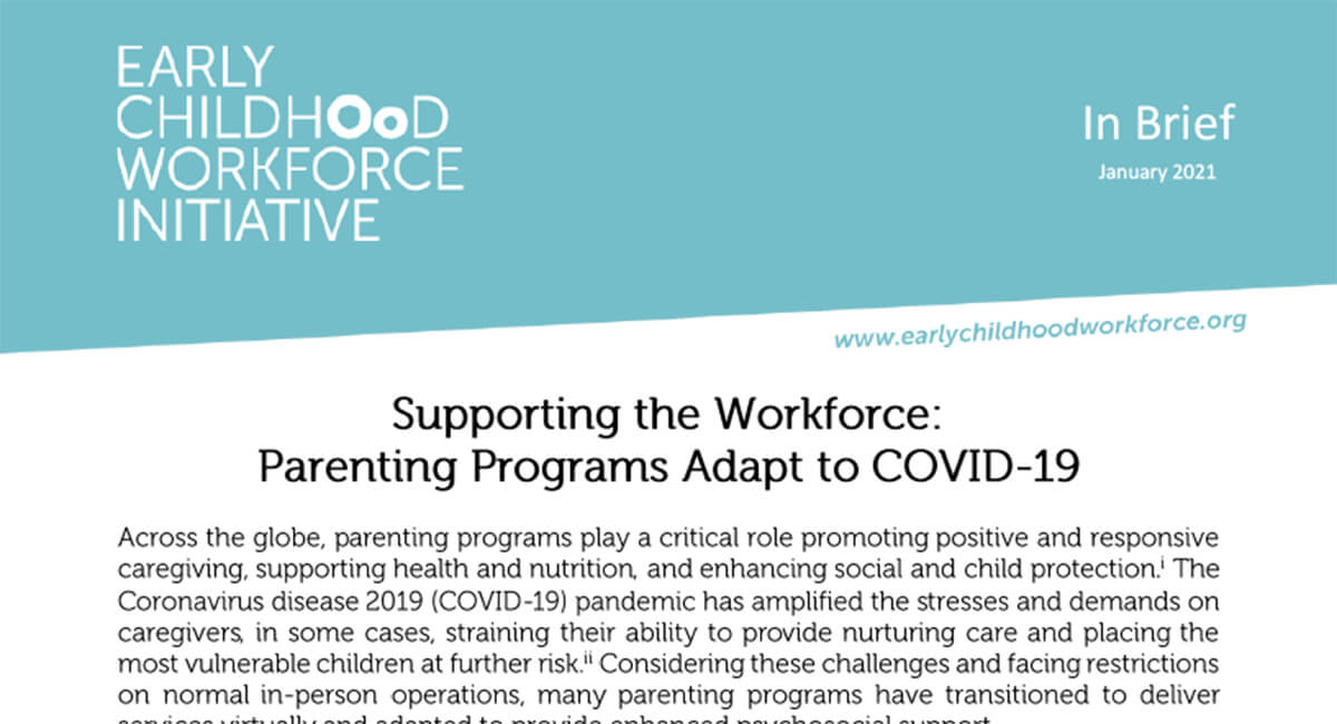 Supporting the Workforce: Parenting Programs Adapt to COVID-19 ...
